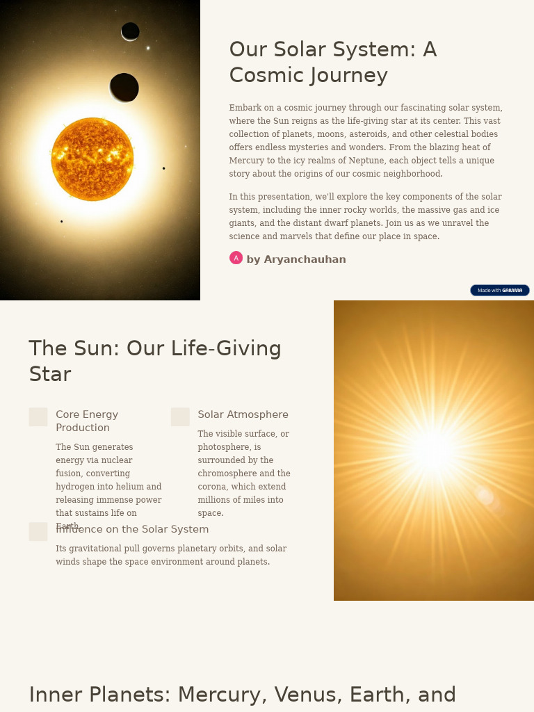 Our Solar System A Cosmic Journey | PDF | Solar System | Planets