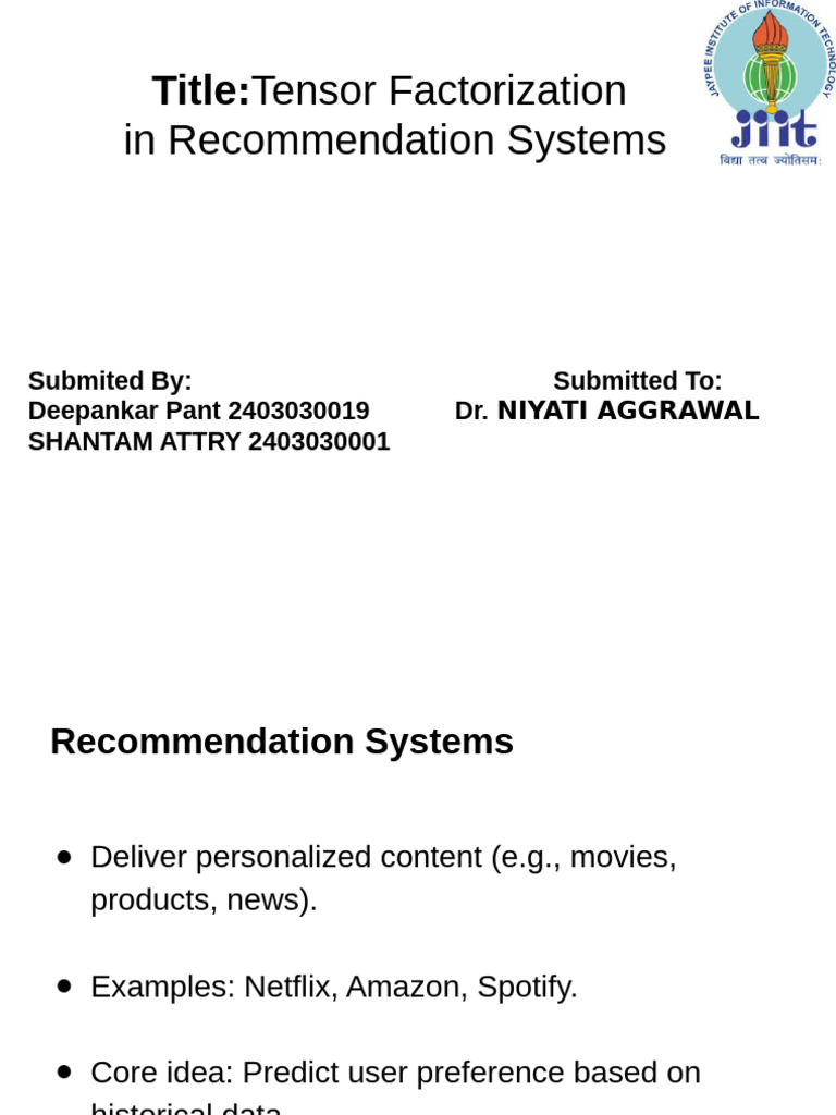 Tensor Factorization Example | PDF | Tensor | Matrix (Mathematics)