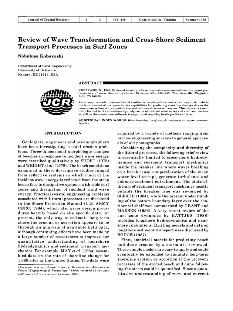 Wave Transformation in Surf Zones | PDF | Coast | Beach