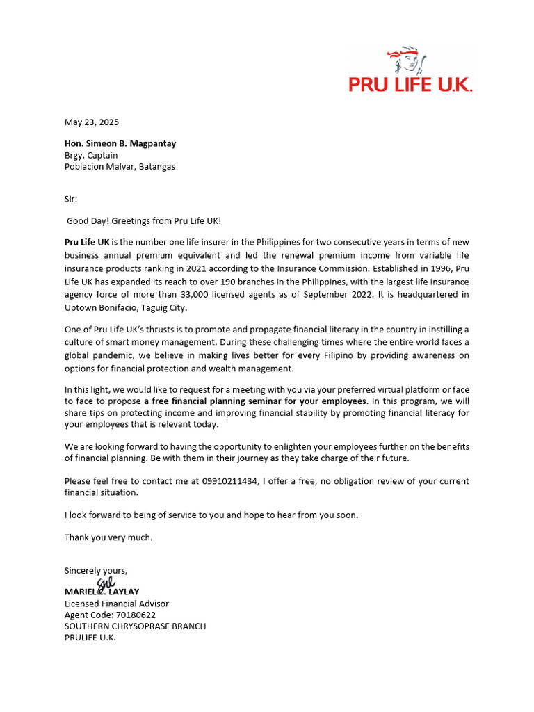 Financial Literacy Seminar Proposal | PDF