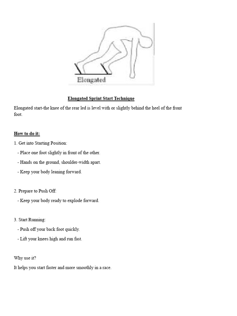 Elongated Sprint Start Technique | PDF