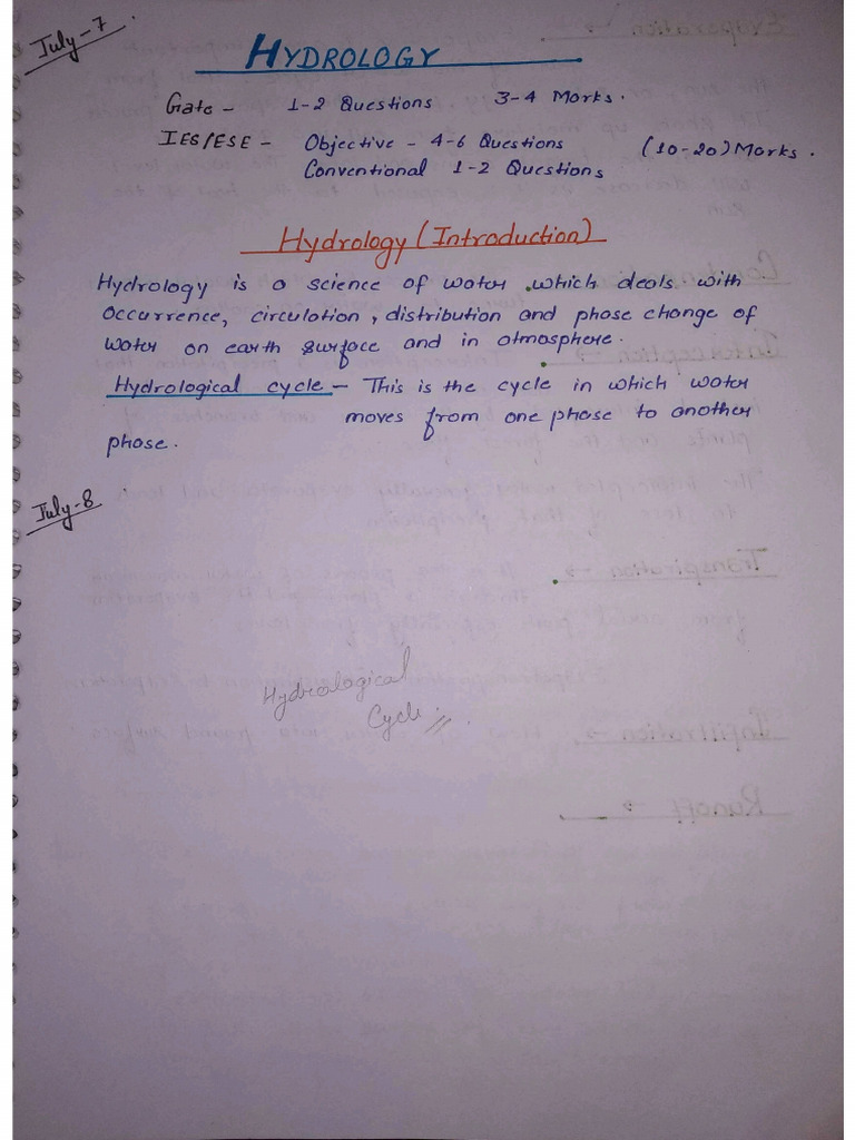Hydrology Notes | PDF