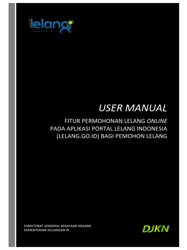 Buku Panduan Aplikasi Lelang Untuk Penjual Atau Pemohon Lelang | PDF