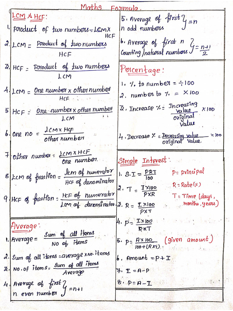 Maths Formulas | PDF