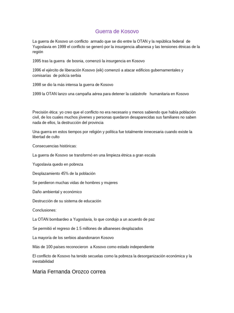 Guerra de Kosovo | PDF