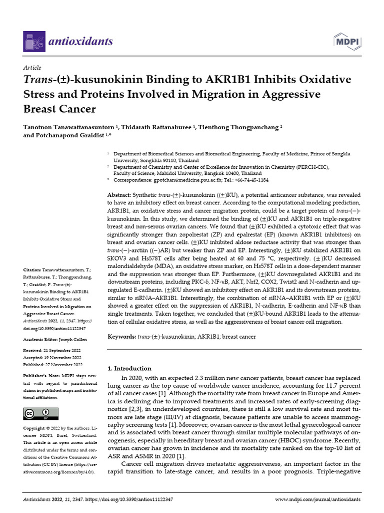 Publication 4 Antioxidants Wet Lab | PDF | Cancer | Cell Biology