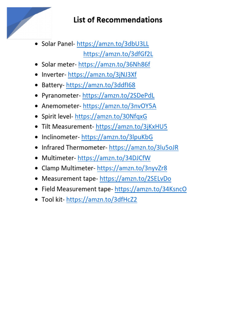 List of Recommendations | PDF