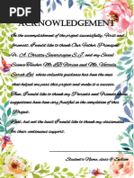Acknowledgement For Bio Project | PDF