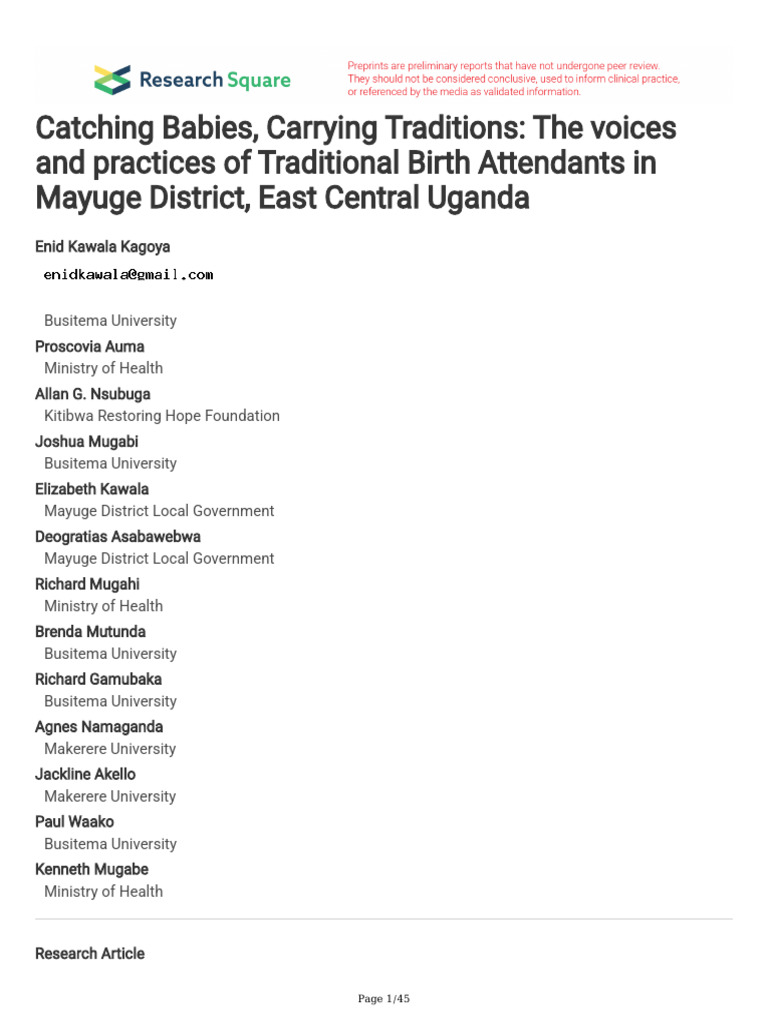 Catching Babies, Carrying Traditions: The Voices and Practices of ...