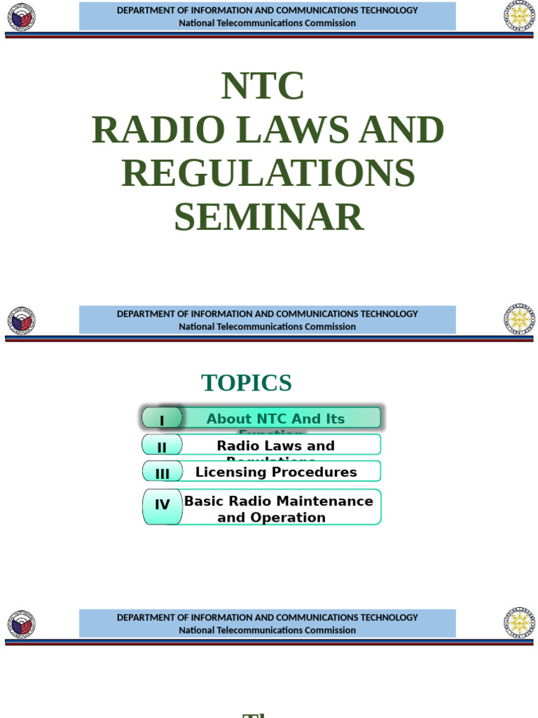 NTC Radio Laws and Licensing Guide | PDF | Telecommunications | Radio