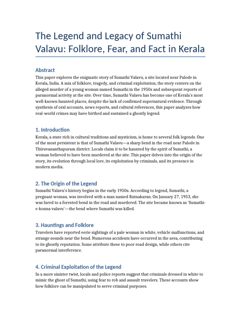 Sumathi Valavu Research Paper | PDF | Folklore