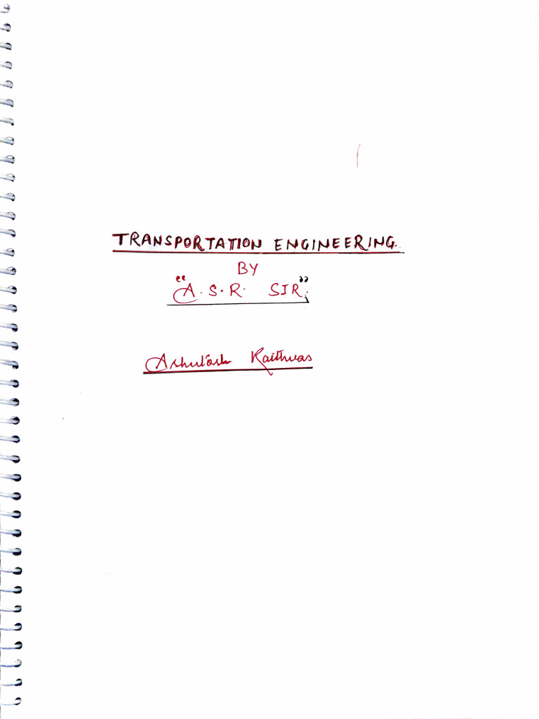 Transportation Engineering Notes by ASR Sir | PDF