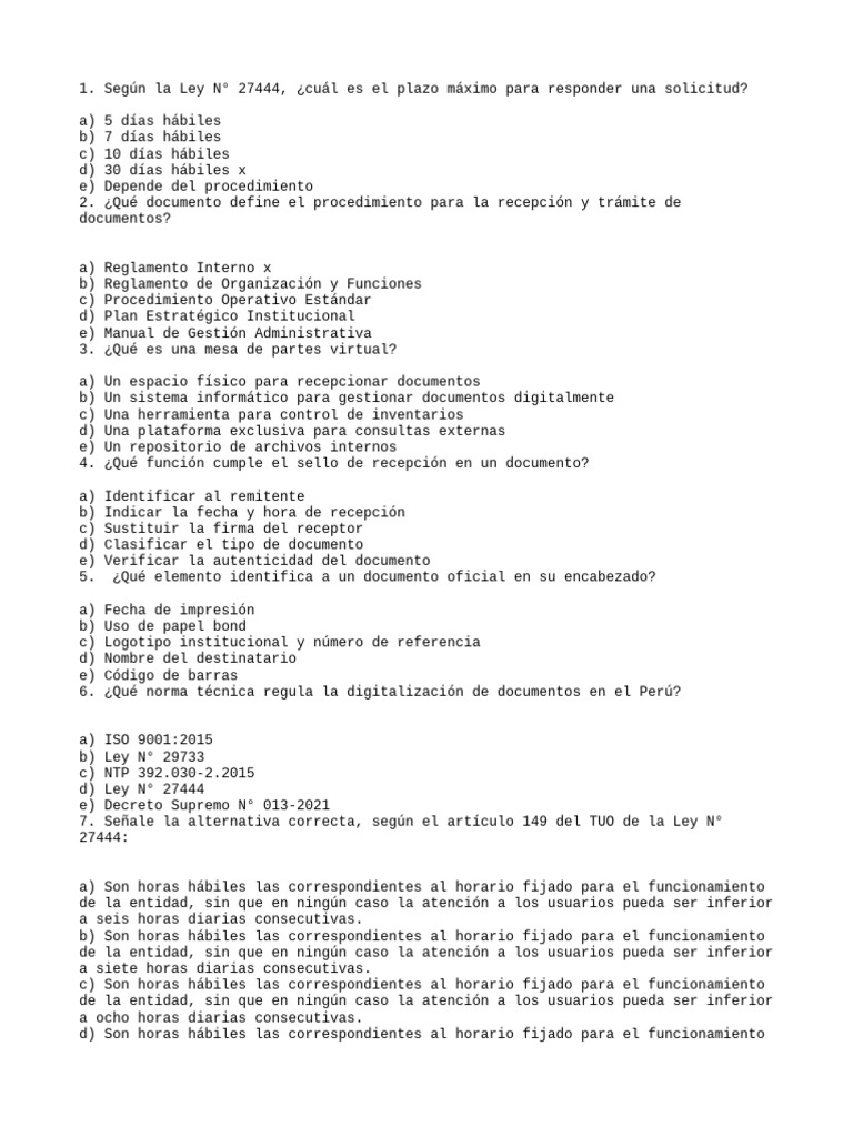 Examen de Minam Tecnico de Tramite Documentario | PDF | Archivo de computadora