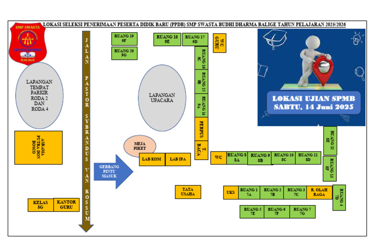 Denah Lokasi Ujian SPMB BDB T.P. 2025-2026 | PDF