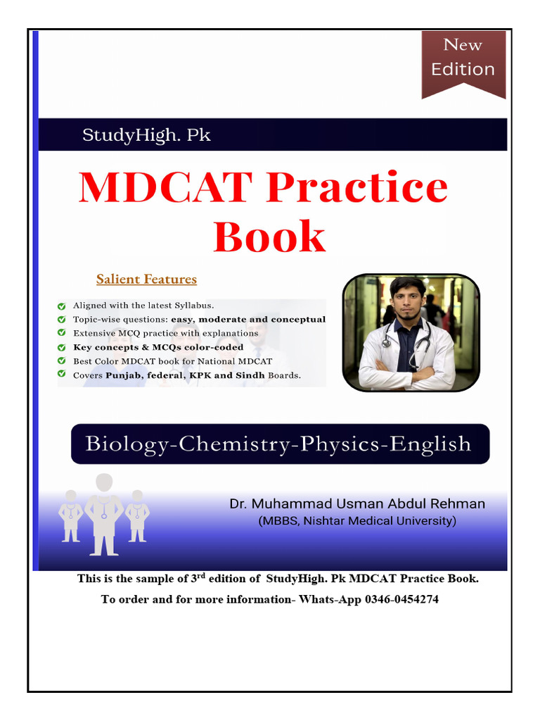 MDCAT Practice Book Sample - Me | PDF | Cell Membrane | Lipid Bilayer