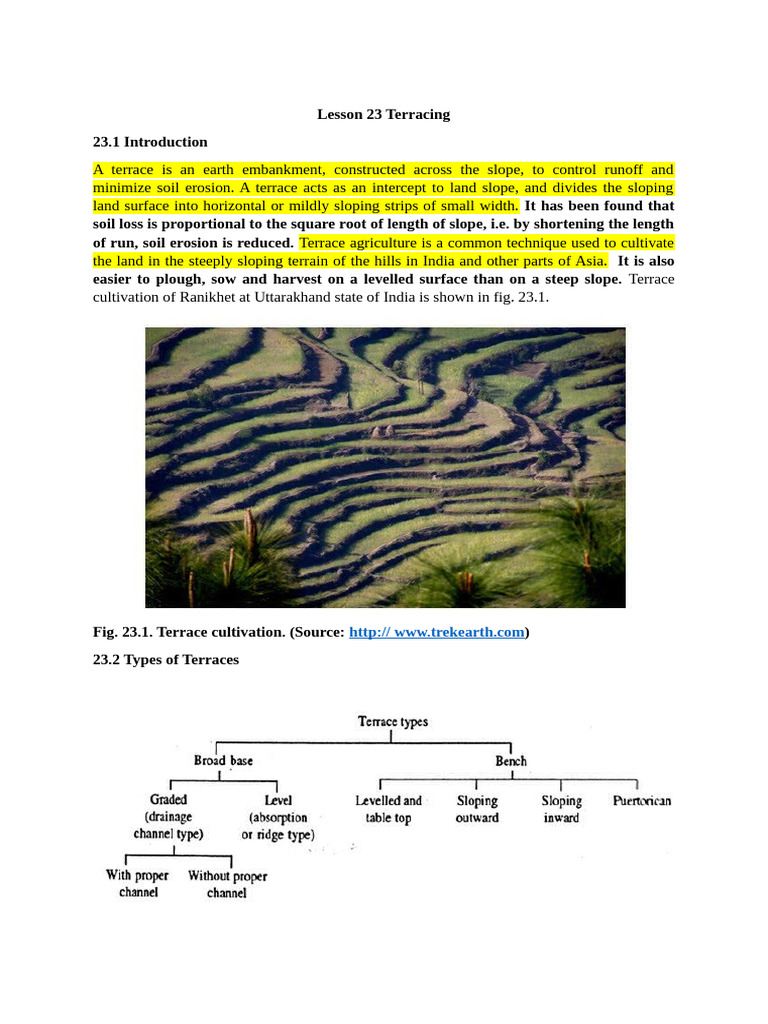 Lesson 5 Terraces For Water Erosion Control | PDF | Surface Runoff ...