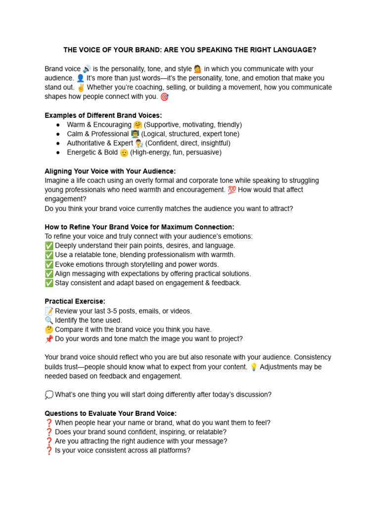 The Voice of Your Brand - Are You Speaking The Right Language | PDF | Brand | Emotions