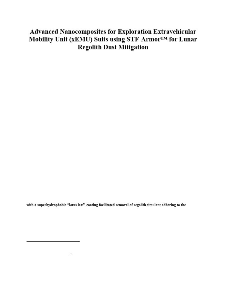 Advanced Nanocomposites For Exploration Extravehicular Mobility Unit ...