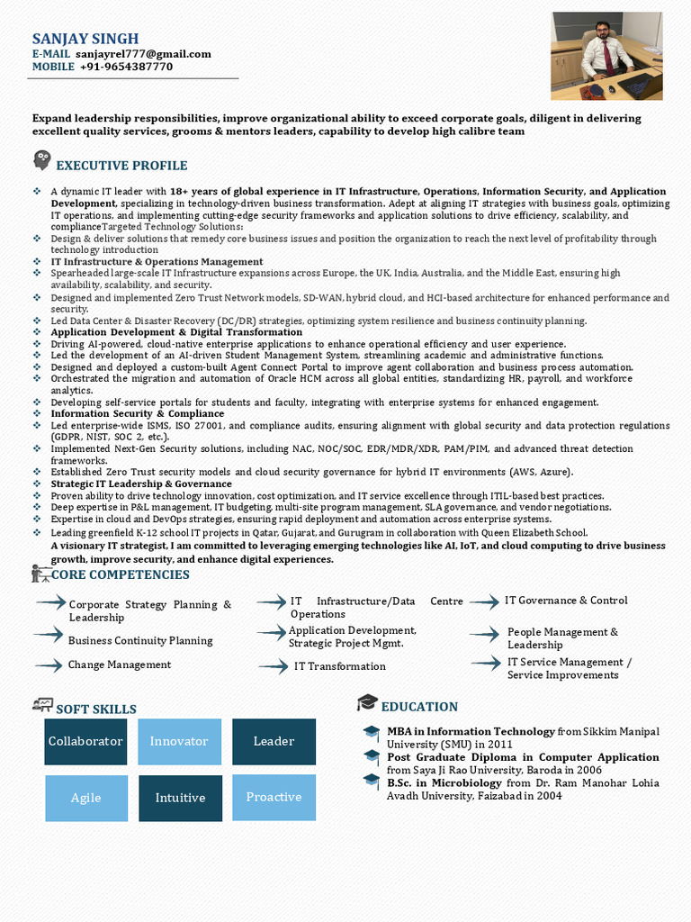 Infra, Ops & Security Leadership Profile | PDF | Computer Security ...