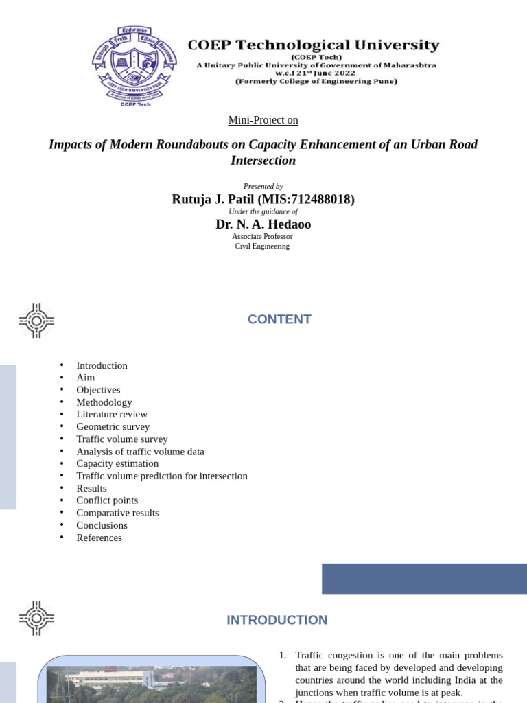Rutuja Patil 712488018 Mini Project | PDF | Traffic | Infrastructure