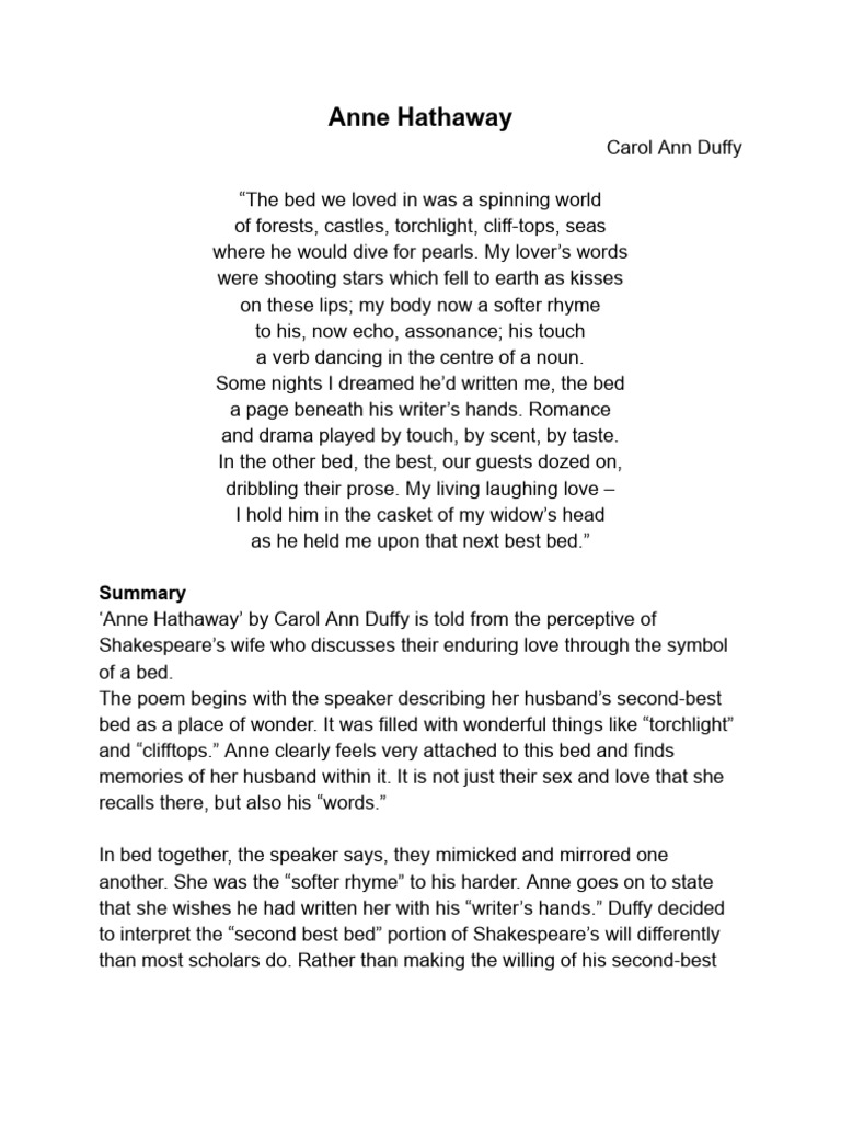 Anne Hathaway | PDF | Poetry | Poetics