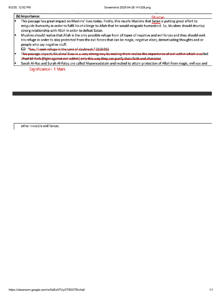 Surah Nass Importance | PDF