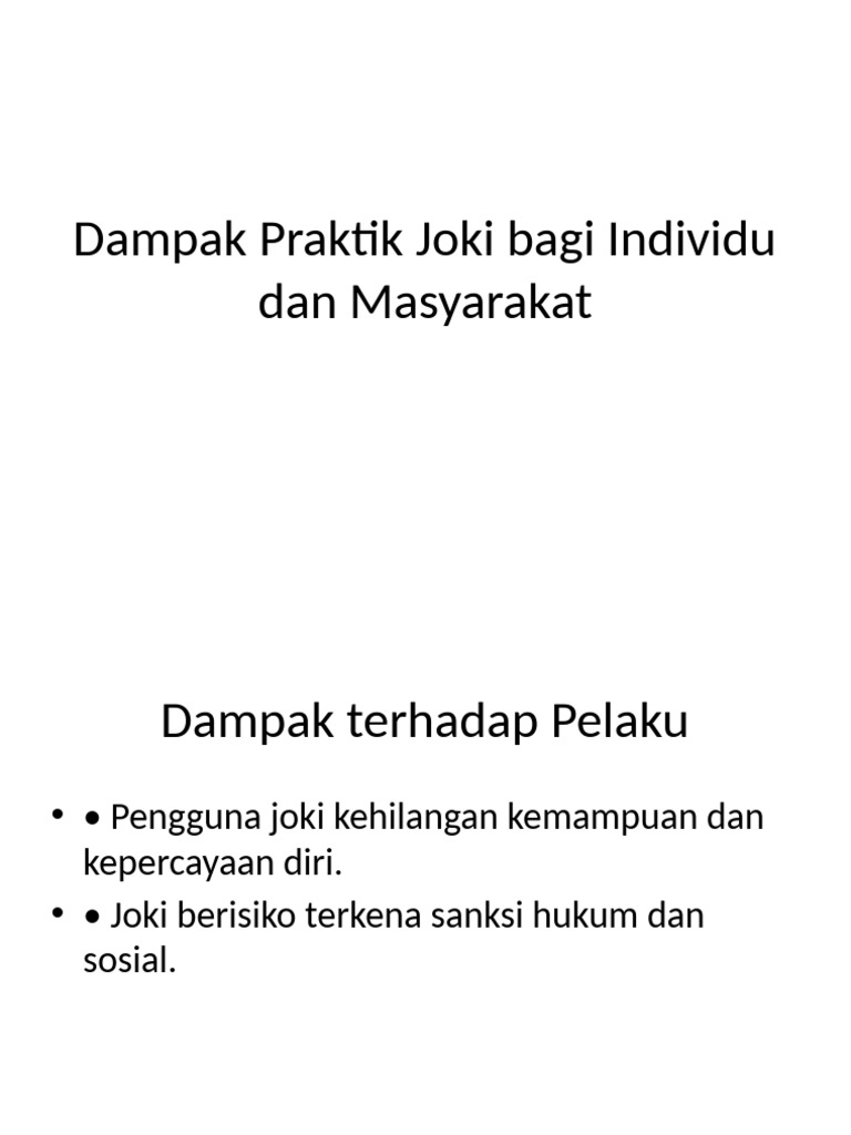 2 Dampak Negatif Joki | PDF