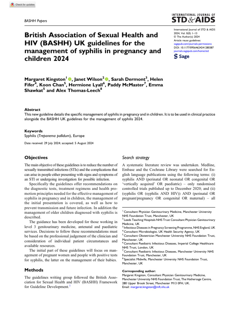 Syphilis in Pregnancy 2024 | PDF | Pregnancy | Sexually Transmitted ...