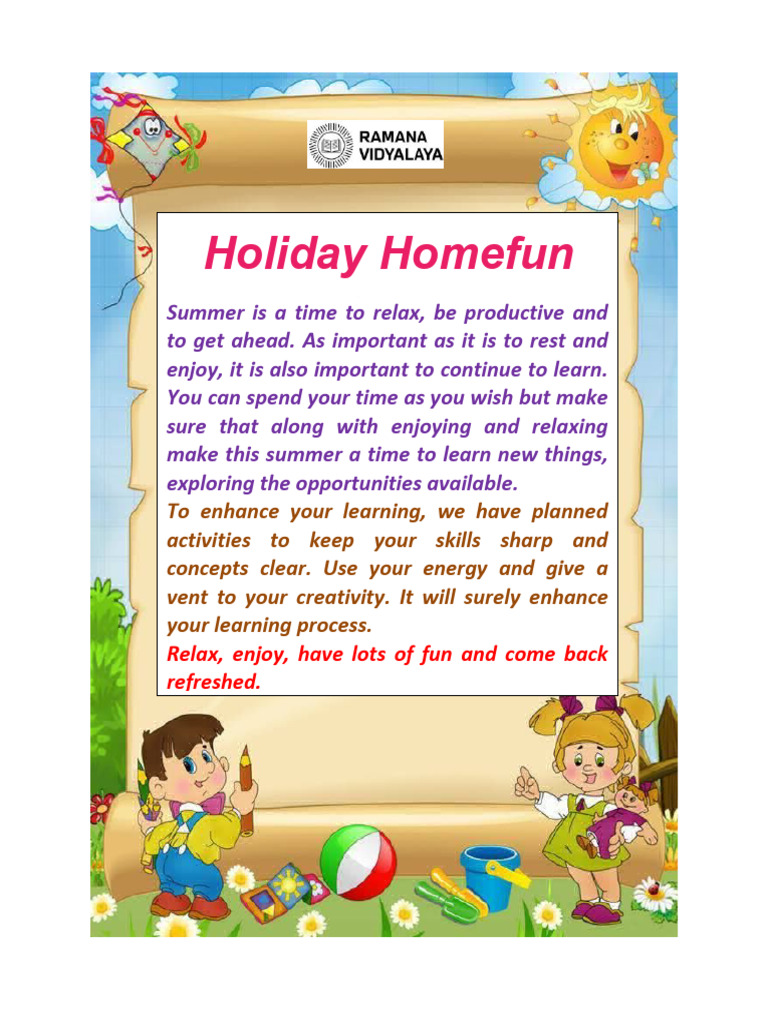 Grade 4 Holiday Homefun | PDF | Worksheet