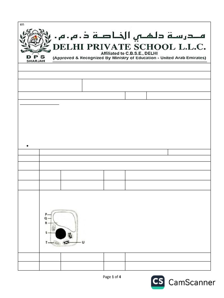 Class 9 Biology Half Yearly Sample Paper | PDF | Cell (Biology) | Cell ...
