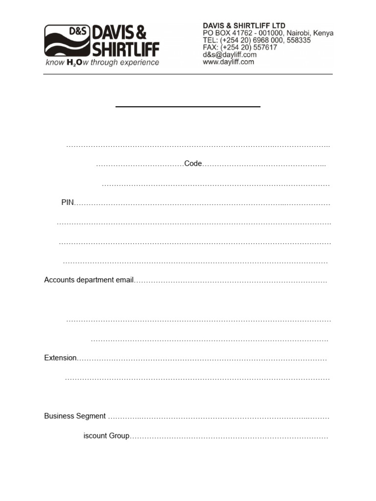 Account Opening Form - Company | PDF