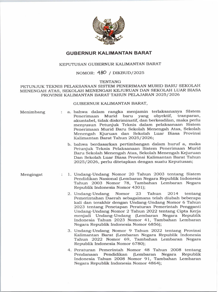 Juknis Pelaksanaan SPMB Jenjang, Sma, SMK, Dan SLB Tahun 2025 | PDF