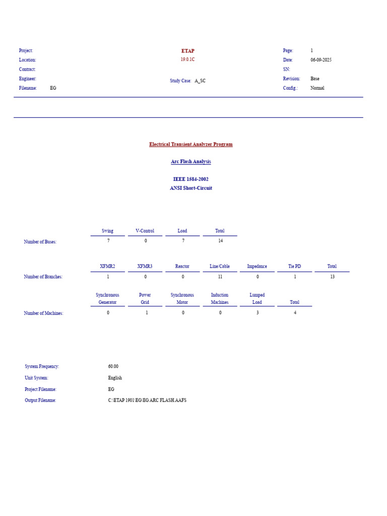 Arc Flash Analysis Case Study A_SC | PDF | Electric Arc | Transformer