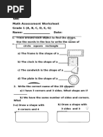 Grade 1 Mathematics Assessment Term 1 2024 | PDF