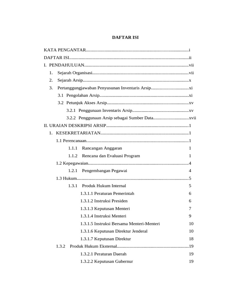 Contoh Daftar Isi | PDF