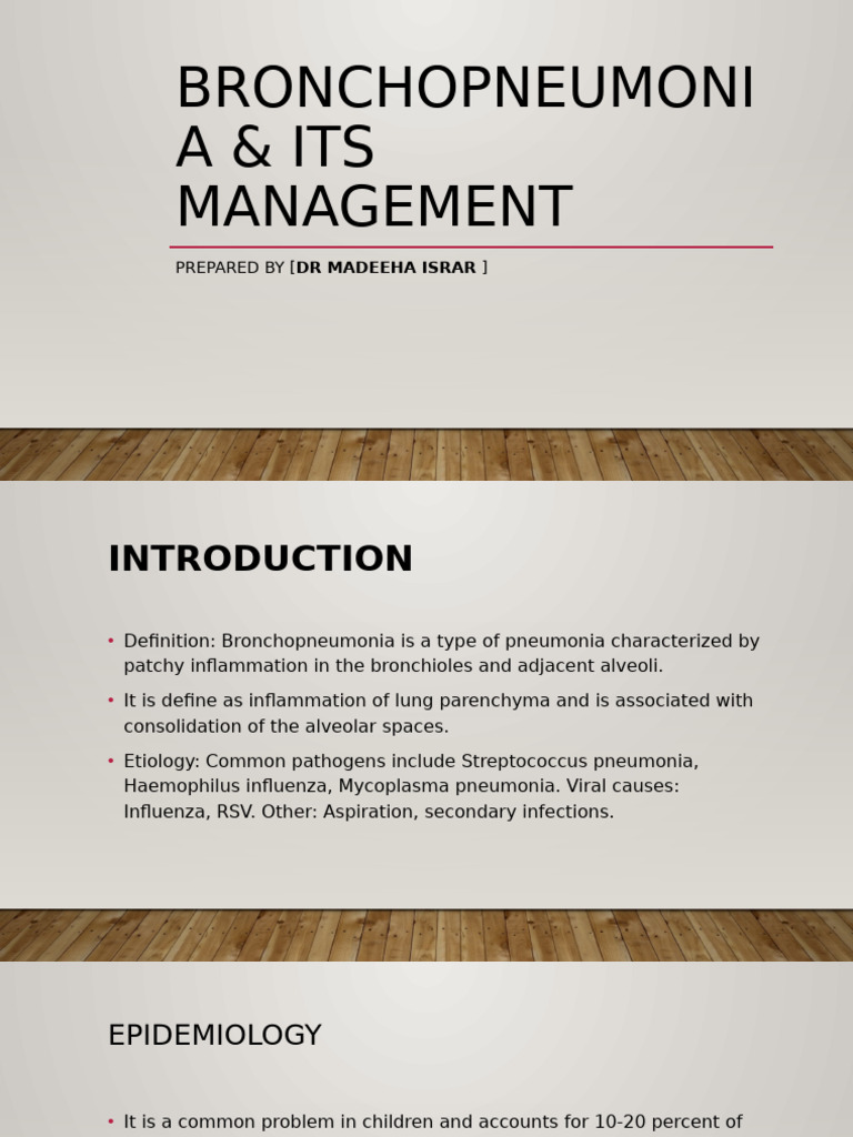 Bronchopneumonia & Its Management.. | PDF | Pneumonia | Medical Specialties