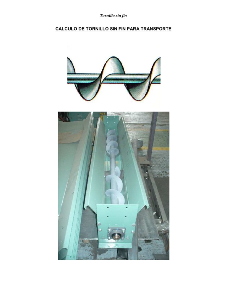 Calculo de Un Tornillo Sin Fin | PDF | Ciencia y matemáticas