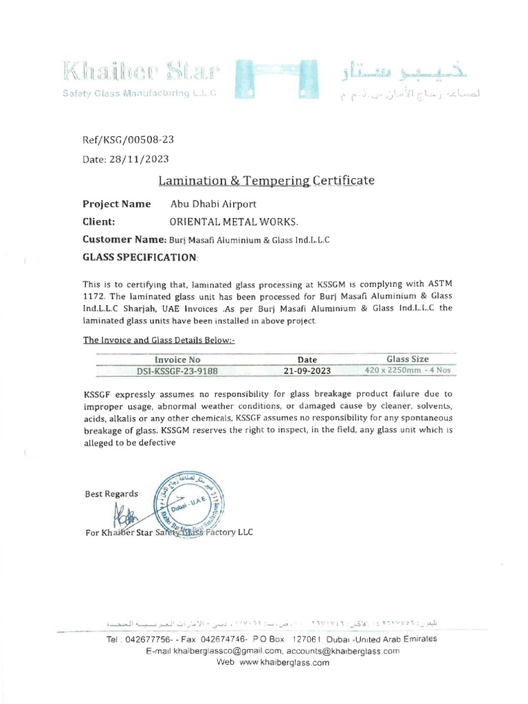 Glass Test Report | PDF