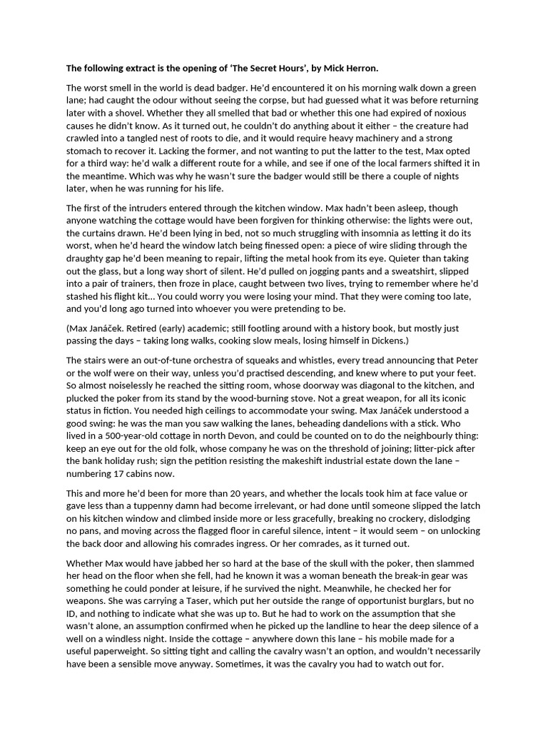 O Anas - The Secret Hours Extract | PDF