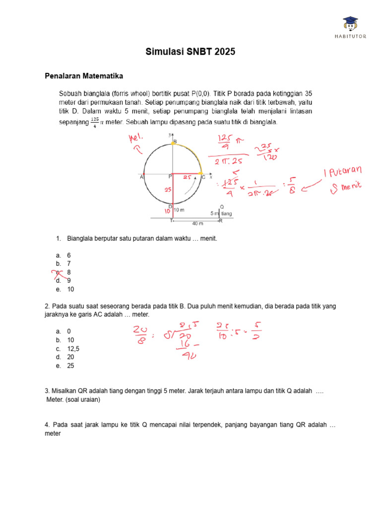 Simulasi PM SNBT 2025 | PDF
