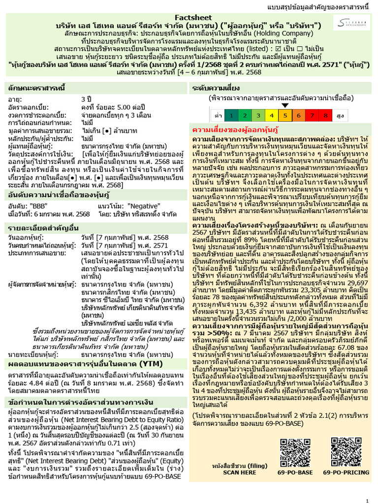 SHR 1-2568 Factsheet - SEC | PDF