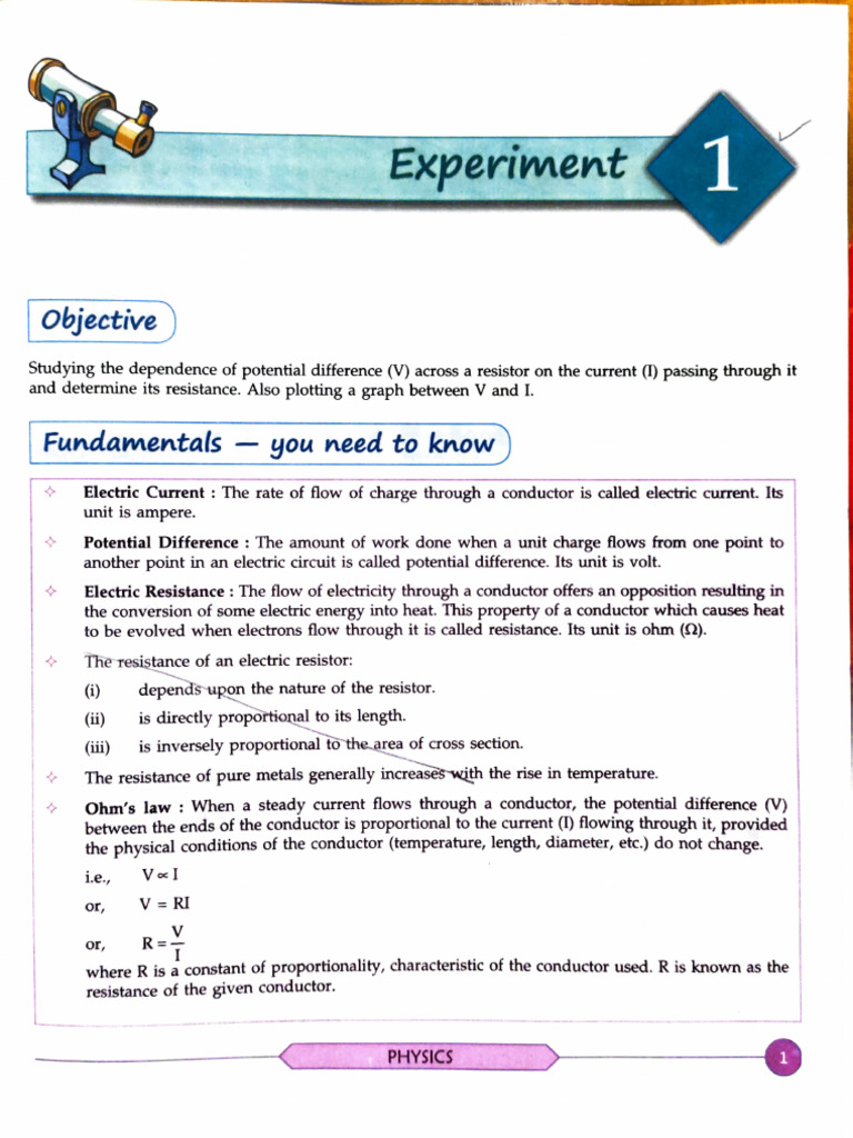 Class-10 Physics Lab Manual | PDF