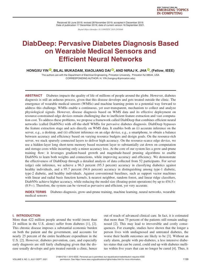DiabDeep: Efficient Diabetes Diagnosis | PDF | Machine Learning ...