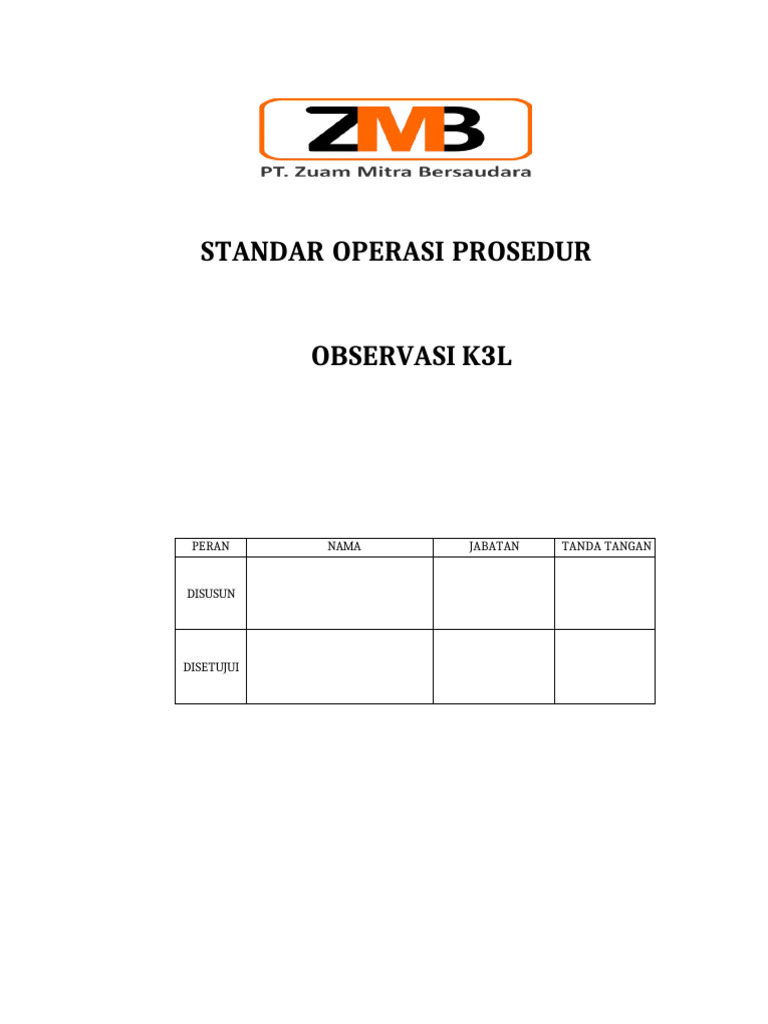 Sop Observasi k3l | PDF