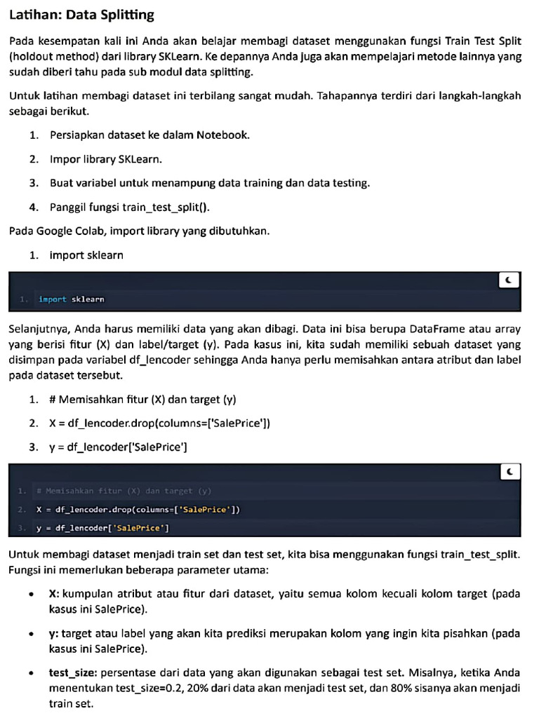 Latihan Data Splitting | PDF
