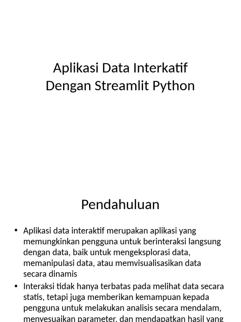Aplikasi Data Interaktif Streamlit | PDF
