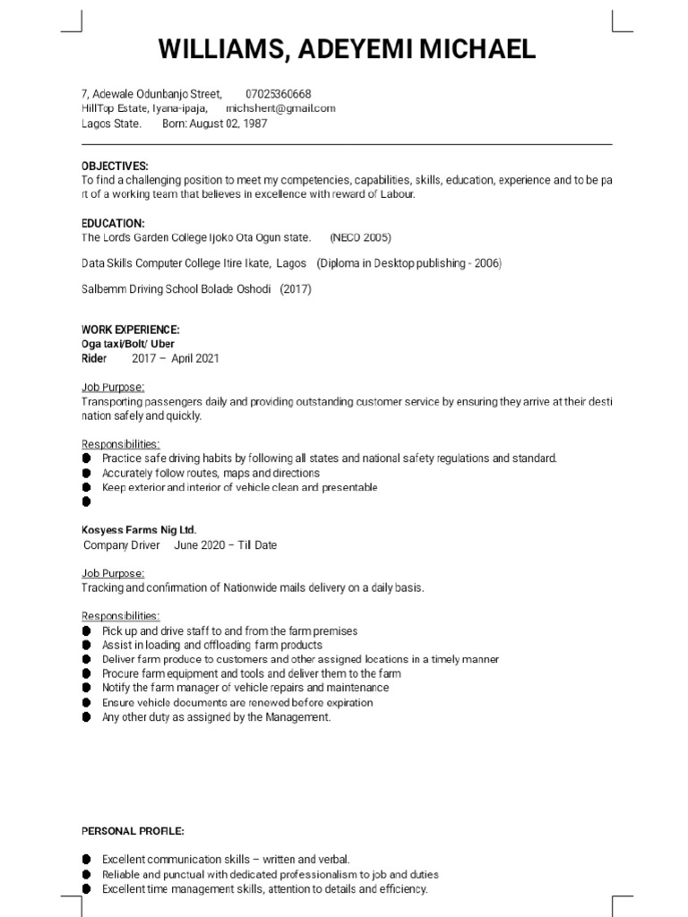 Adeyemi Williams CV - Phoenix | PDF