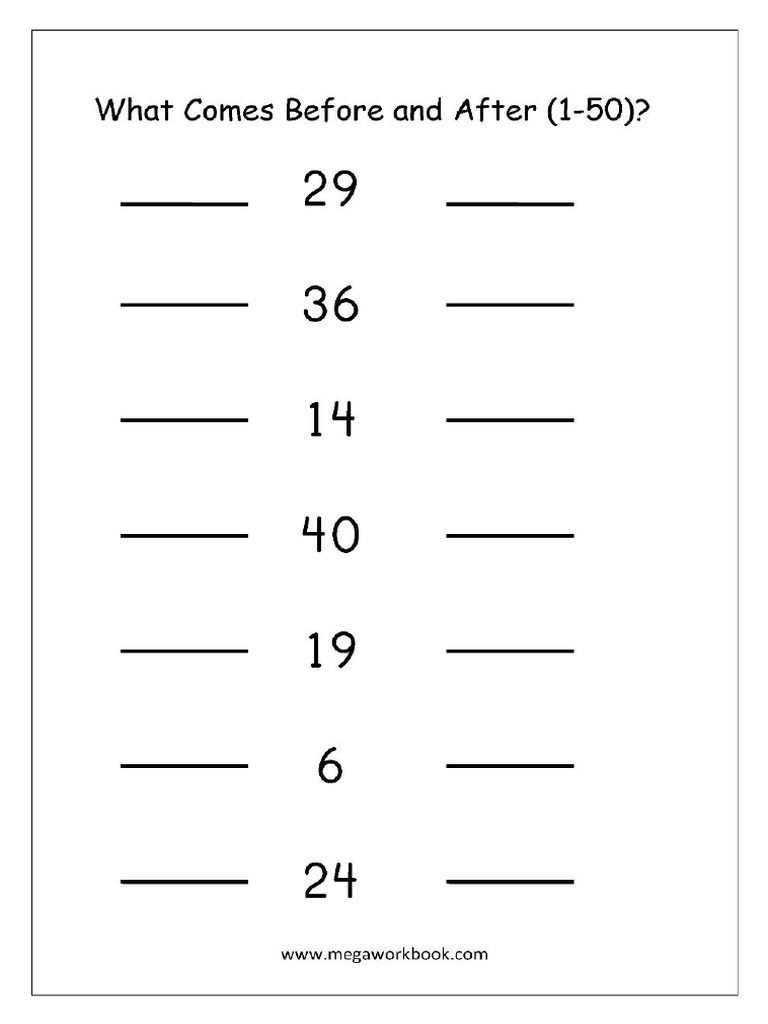 Before and After Numbers | PDF