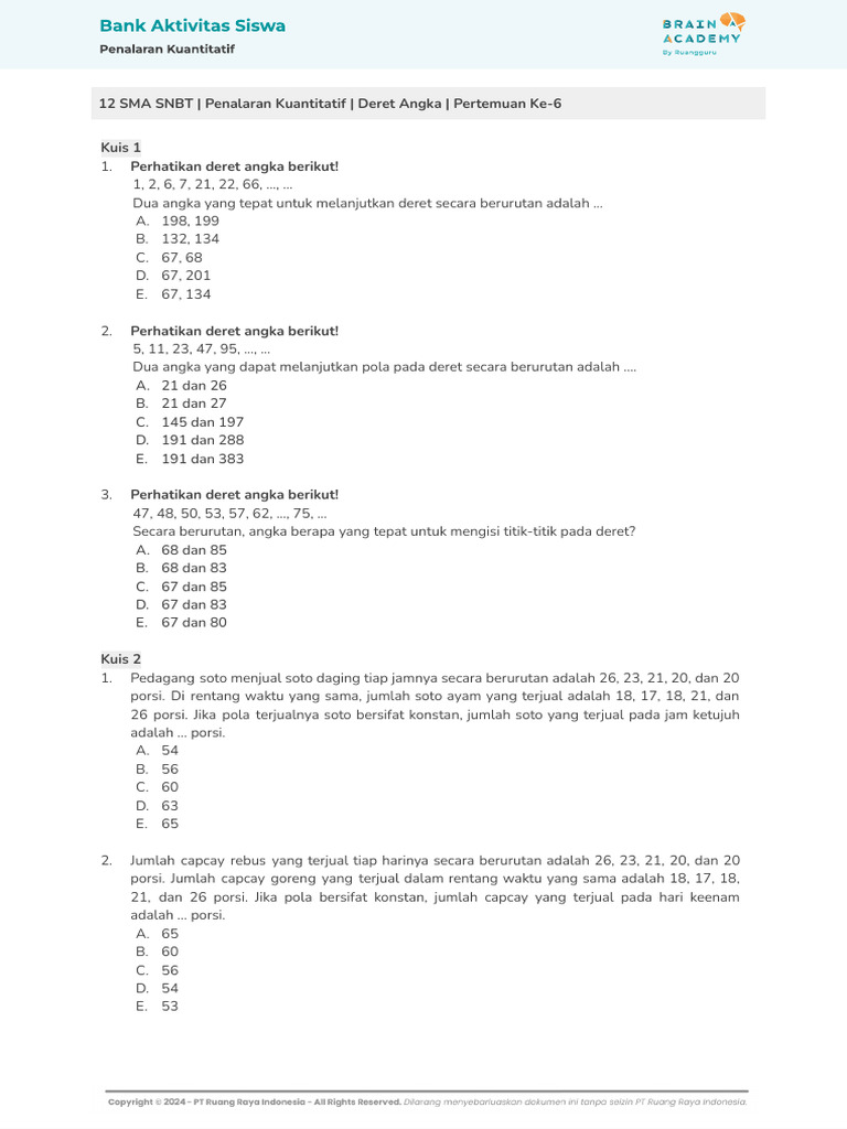 12SNBTPNU3401BS - V1 - Penalaran Kuantitatif - Typeset | PDF