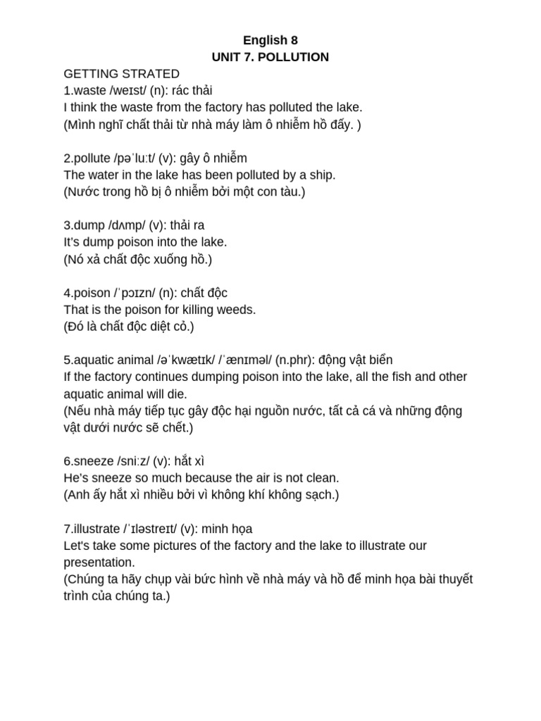 E8 - U7 - VOCAB Extra | PDF